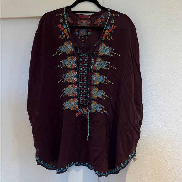 Johnny Was | Tops | Johnny Was Dark Purple Embroidered Tunic | Poshmark